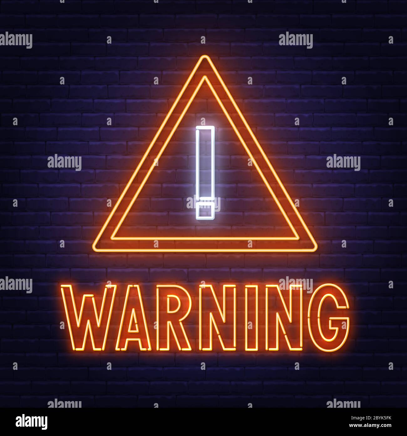 Warning neon sign on dark background Stock Vector Image & Art - Alamy