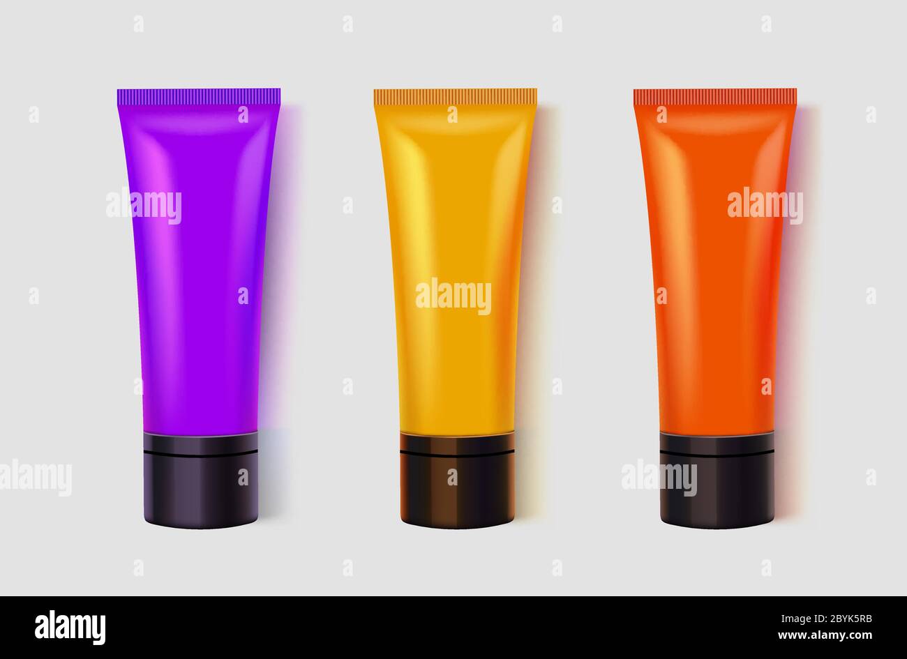 Set of colorful tubes. Acrylic painting or cosmetics concept. Artist or ...