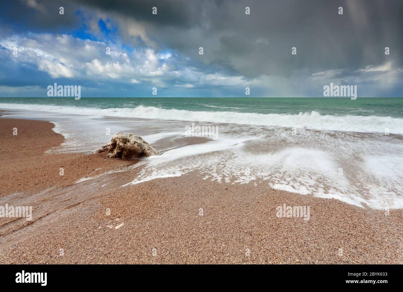 Ocean sand beach waves hi-res stock photography and images - Alamy