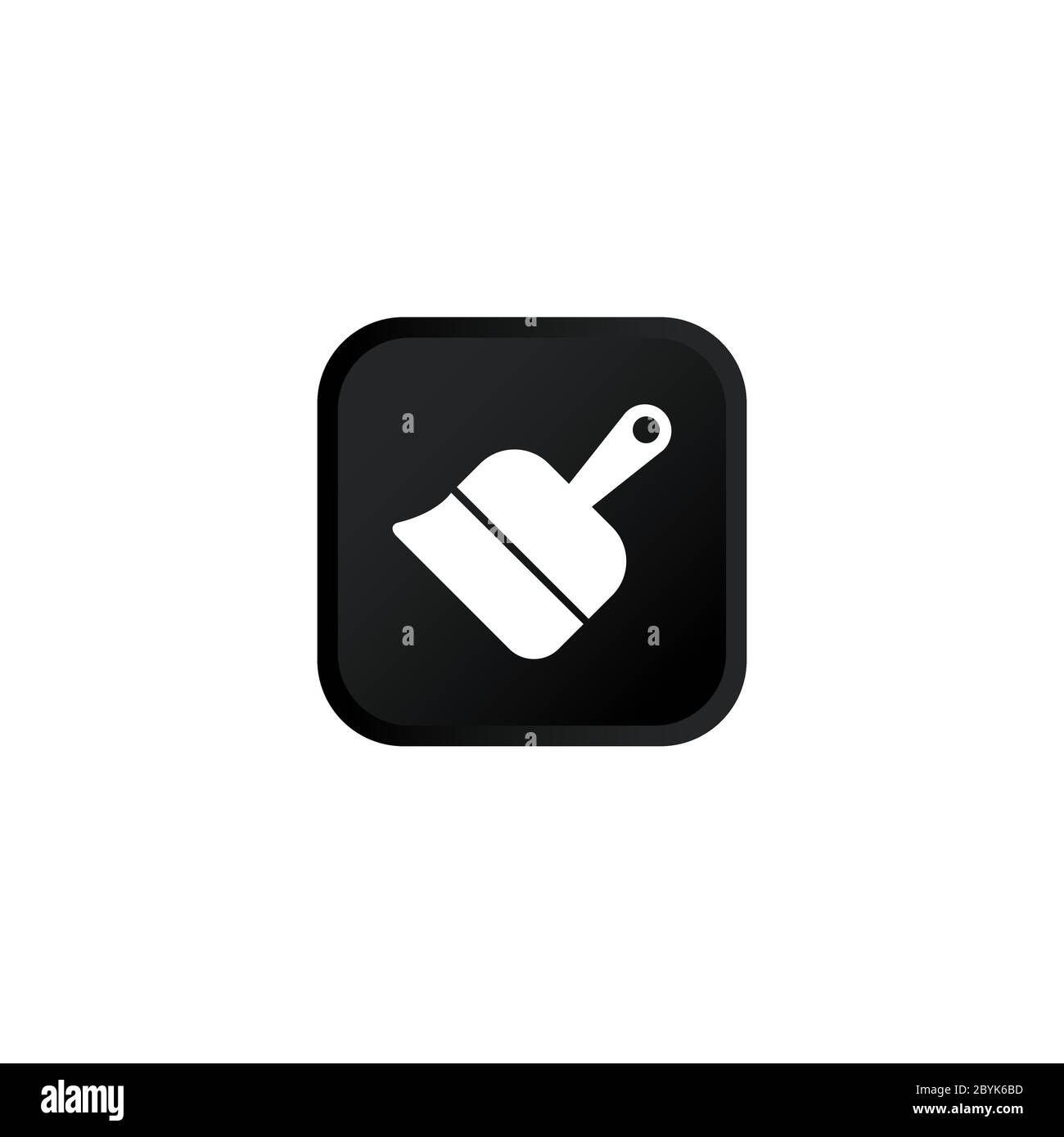 Brush cleaner icon modern button design black symbol isolated on white ...