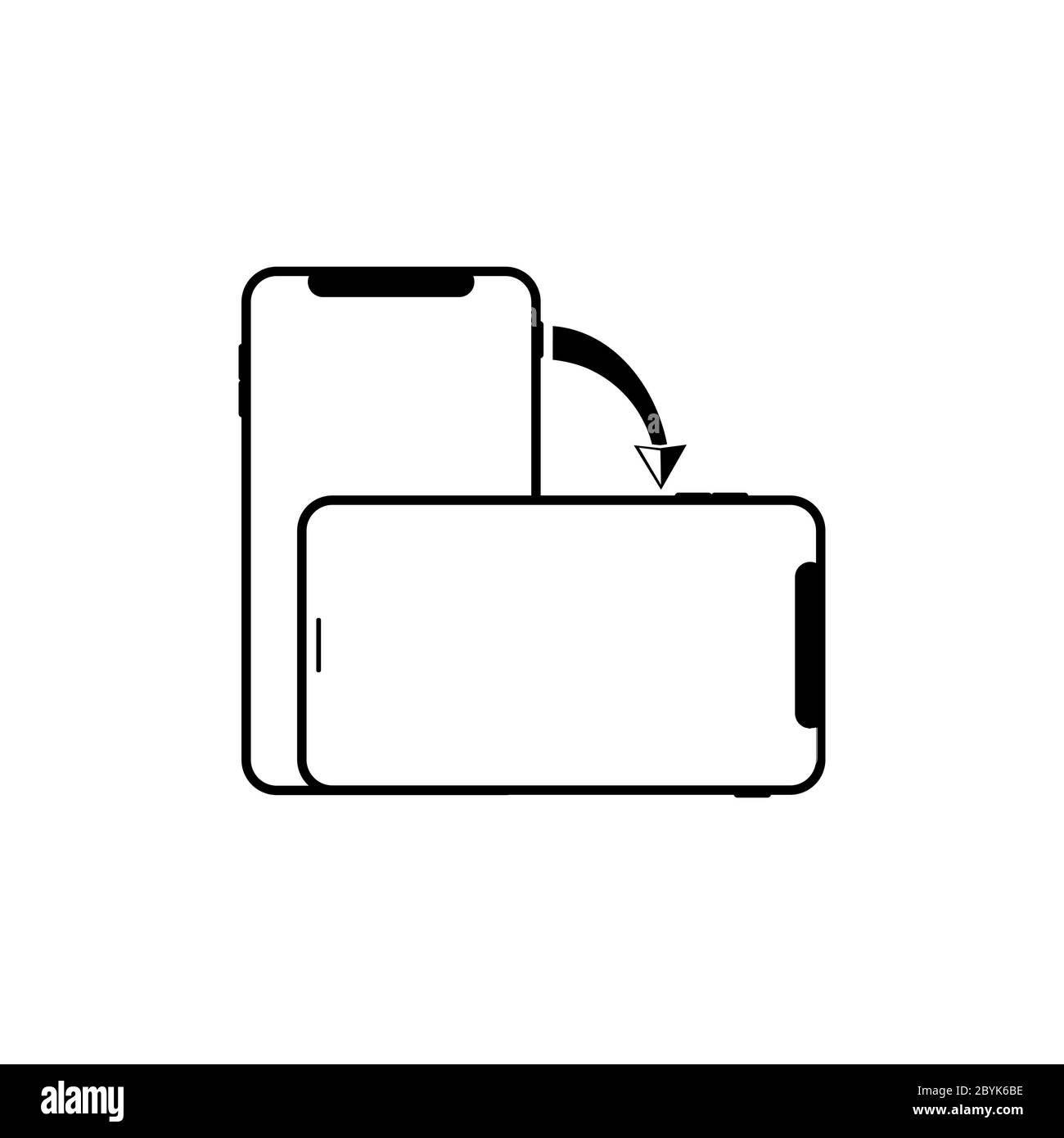 Horizontal smartphone illustration Black and White Stock Photos ...