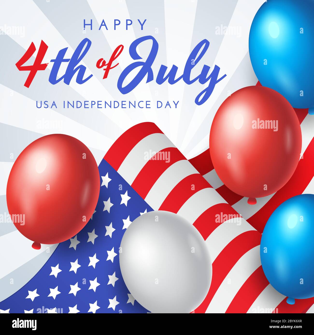 US independence day banner, poster or greeting card with national flag ...