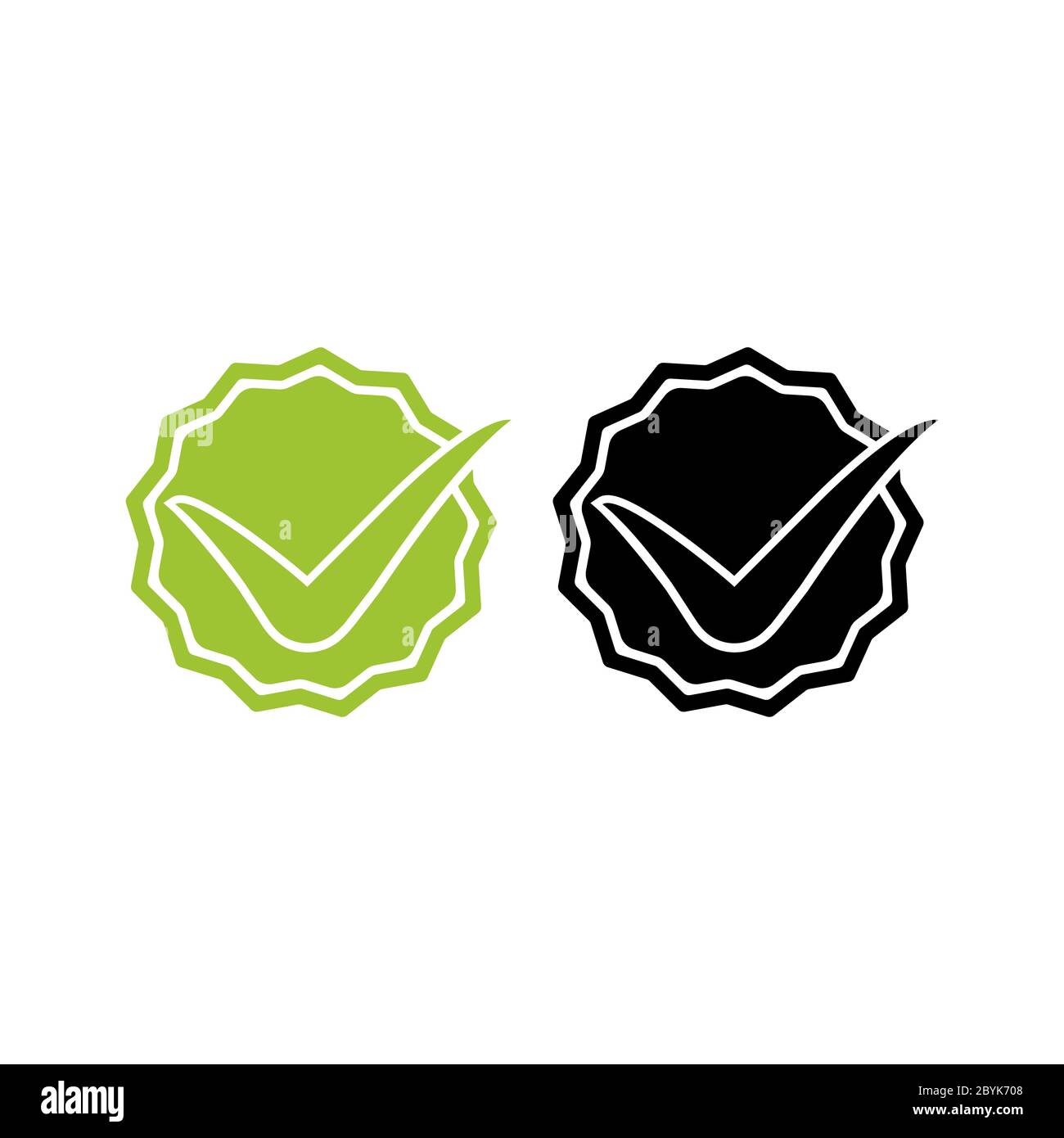 Green tick, check marks or tick, checkmarks flat icon set in modern ...
