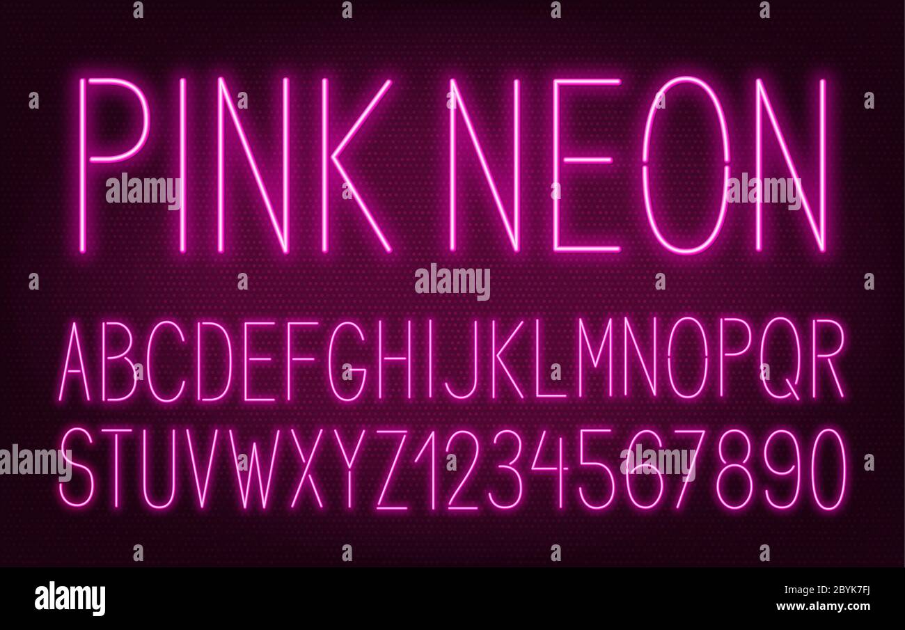 Neon high pink font on dark background Stock Vector Image & Art - Alamy
