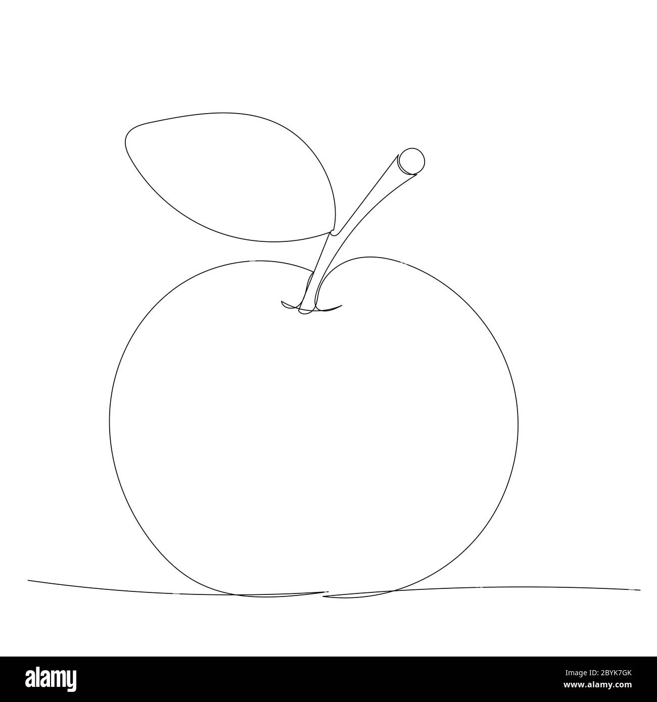 vector, isolated, apple continuous line drawing Stock Vector Image ...