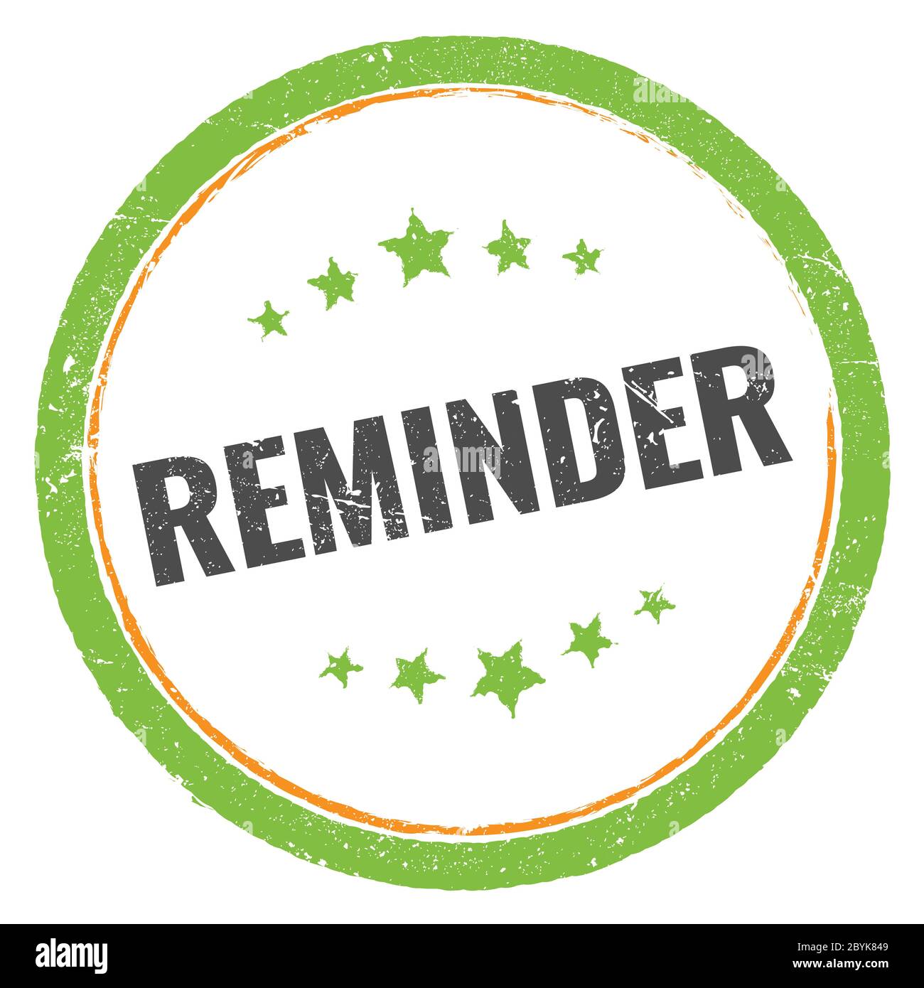 REMINDER green black stamp Stock Photo - Alamy