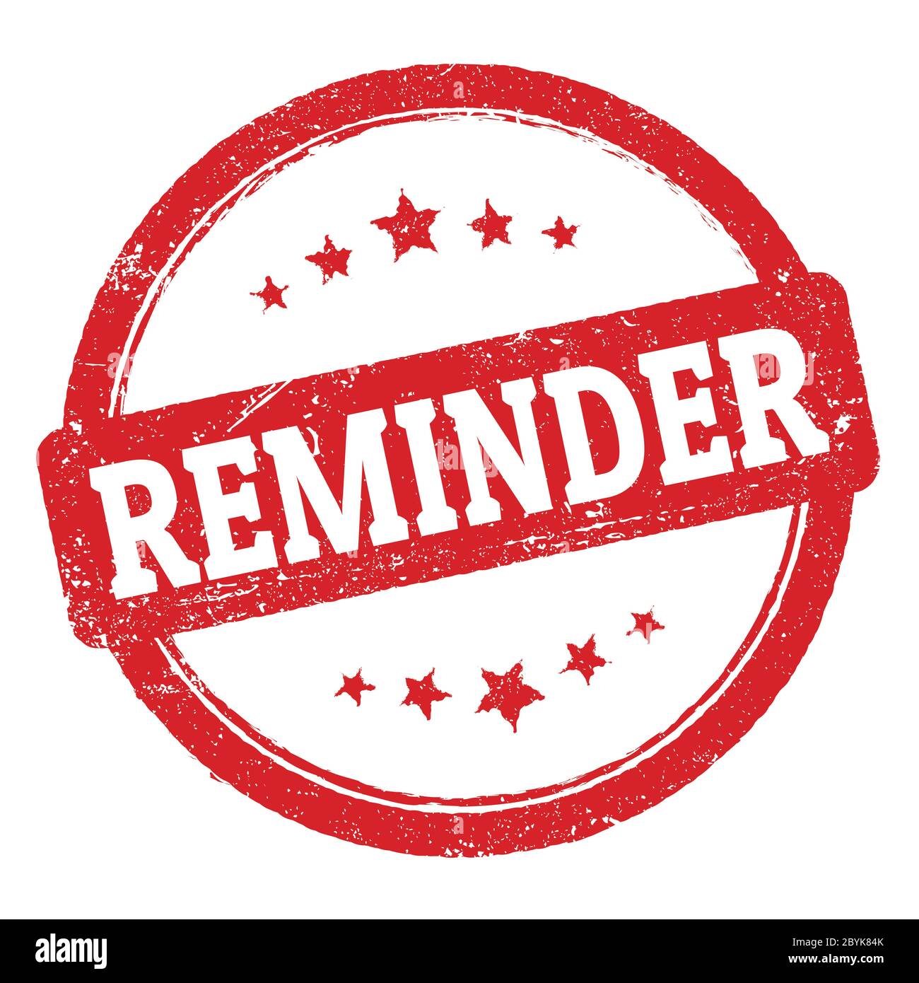 REMINDER red round stamp Stock Photo - Alamy