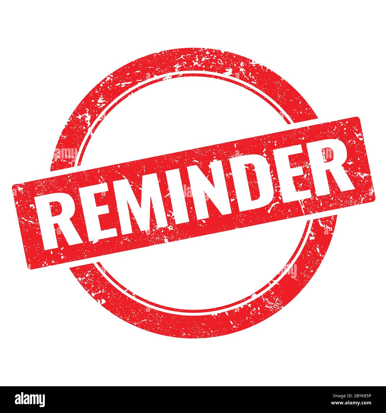 REMINDER red round stamp Stock Photo - Alamy