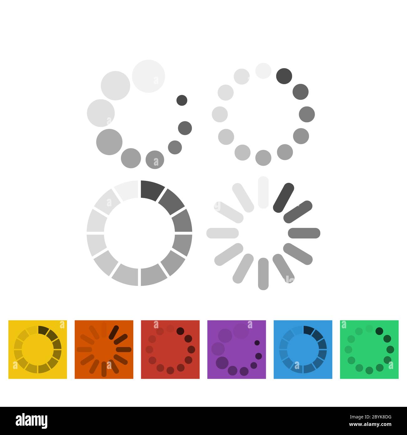 Loading icon set on an isolated white background. EPS 10 vector Stock ...