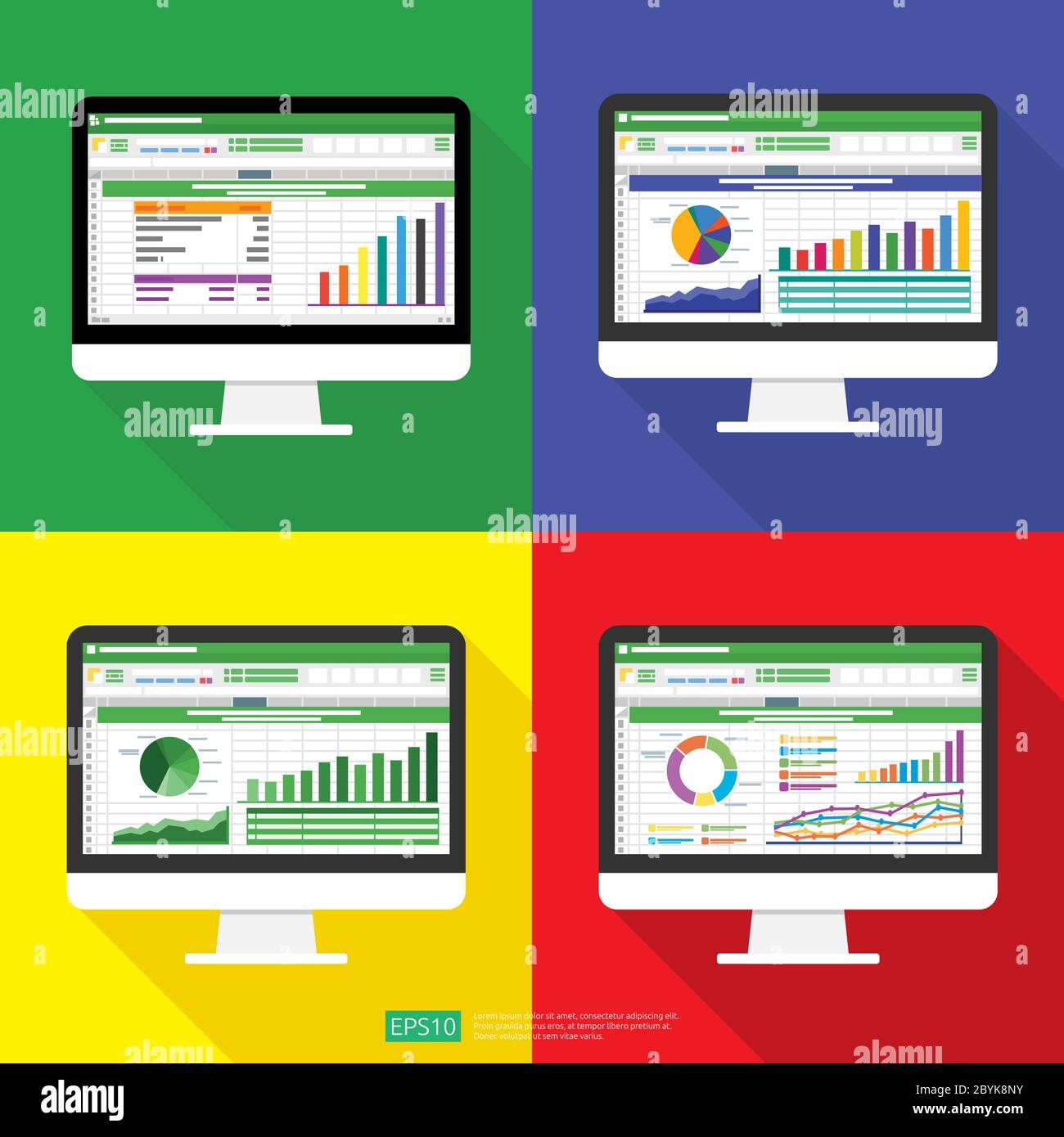 Spreadsheet computer screen Stock Vector Images - Alamy