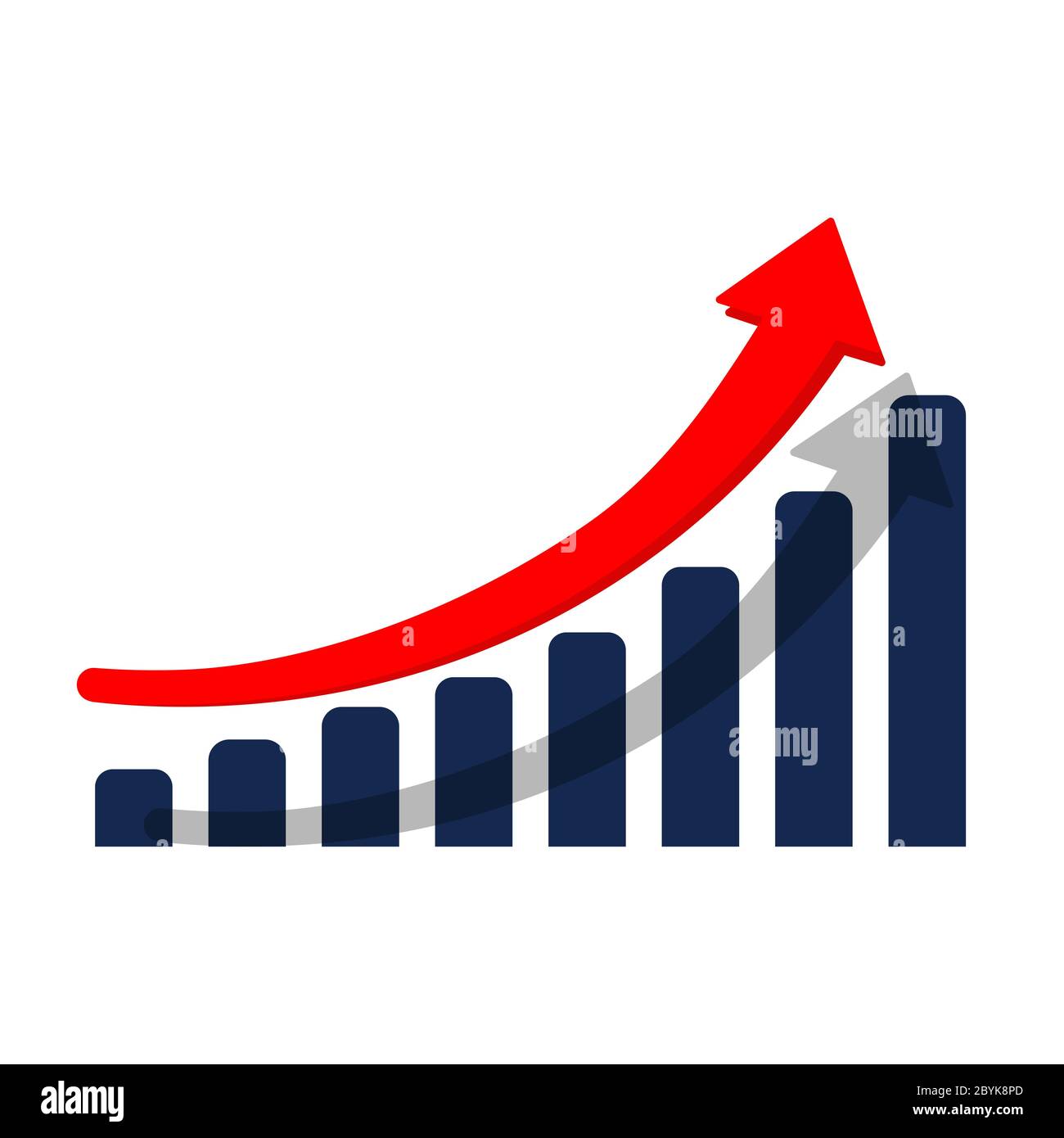 Vector growing graph icon. Financial Report vector icon. White background. EPS 10. - Vector ...