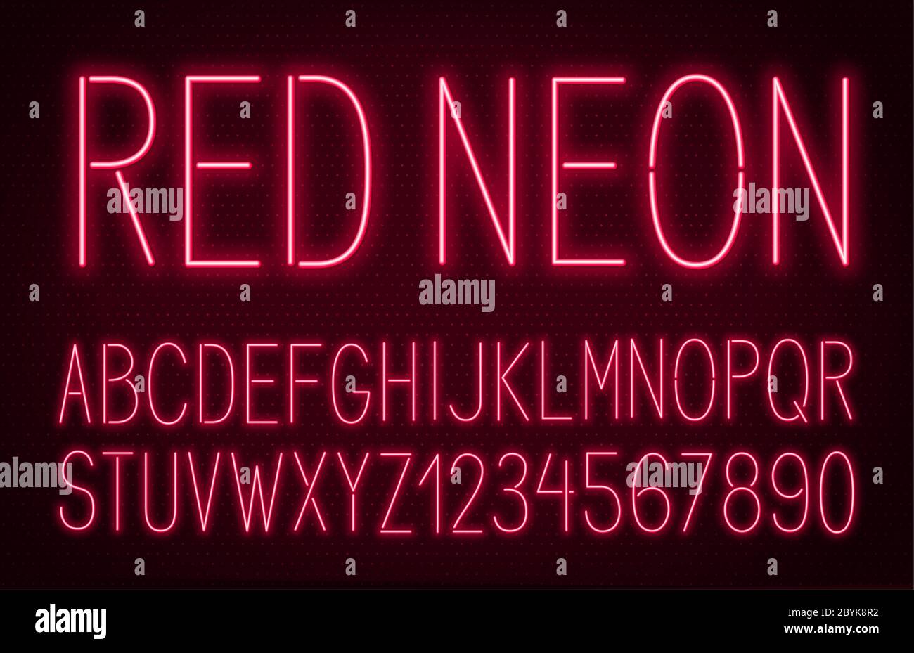 Neon high red font on dark background Stock Vector Image & Art - Alamy
