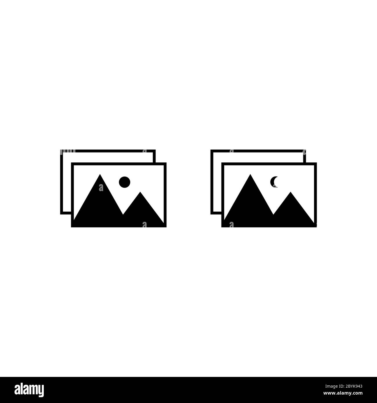 Picture, image icon in black simple design on an isolated background ...