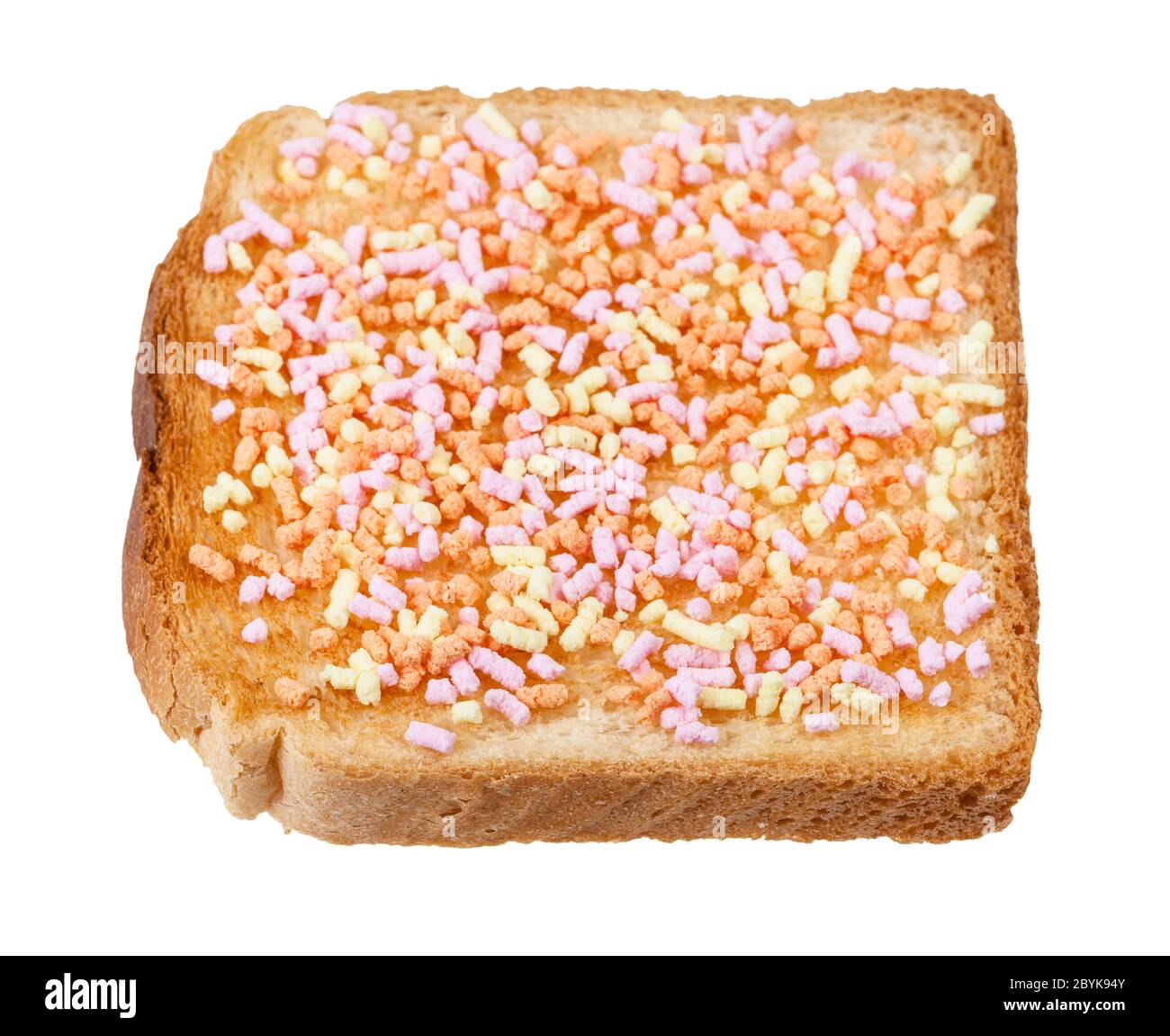 dutch sweet open sandwich with toast and fruithails (sugar topping ...