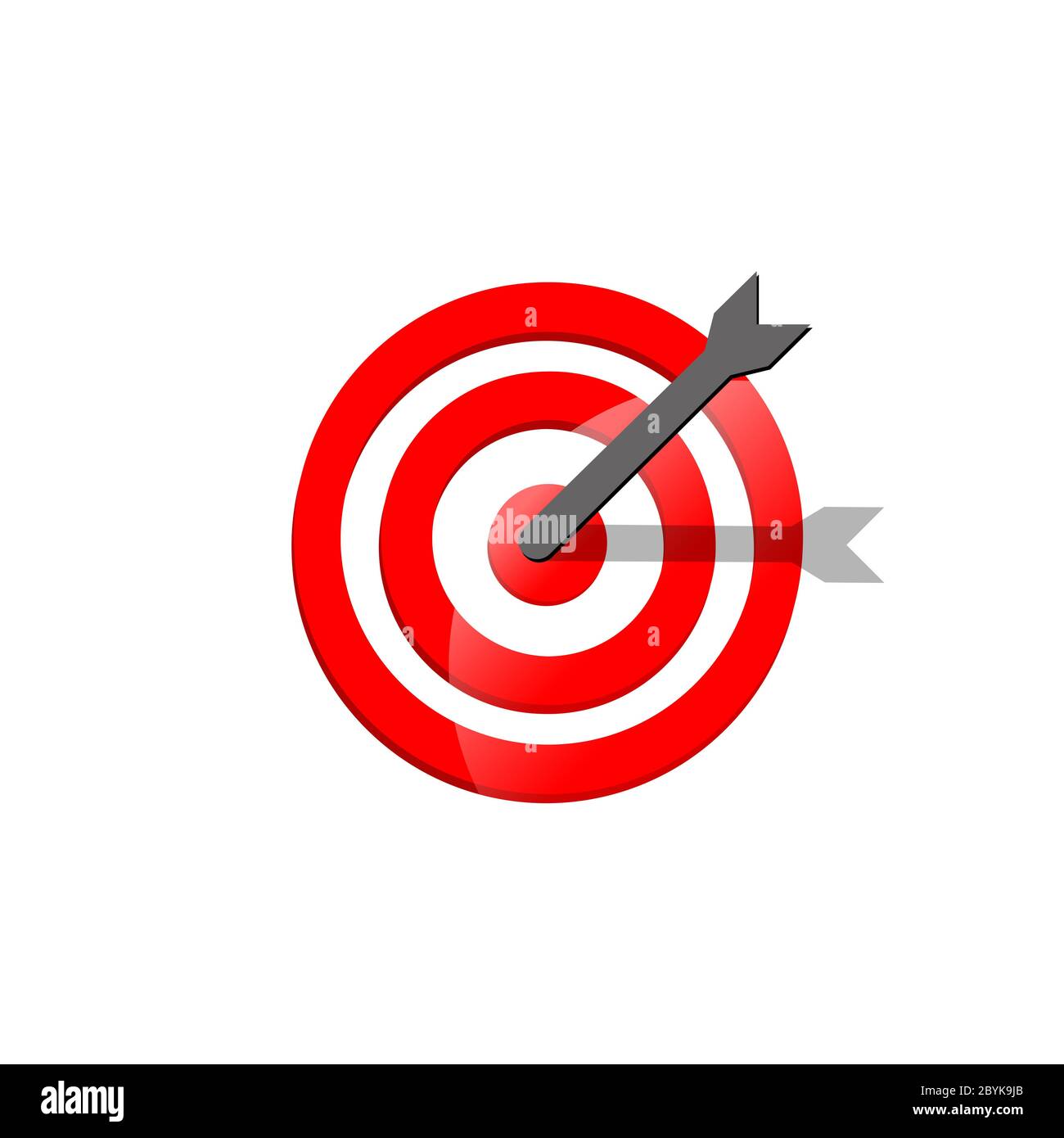 Mission icon or business goal logo in red design concept on an isolated ...