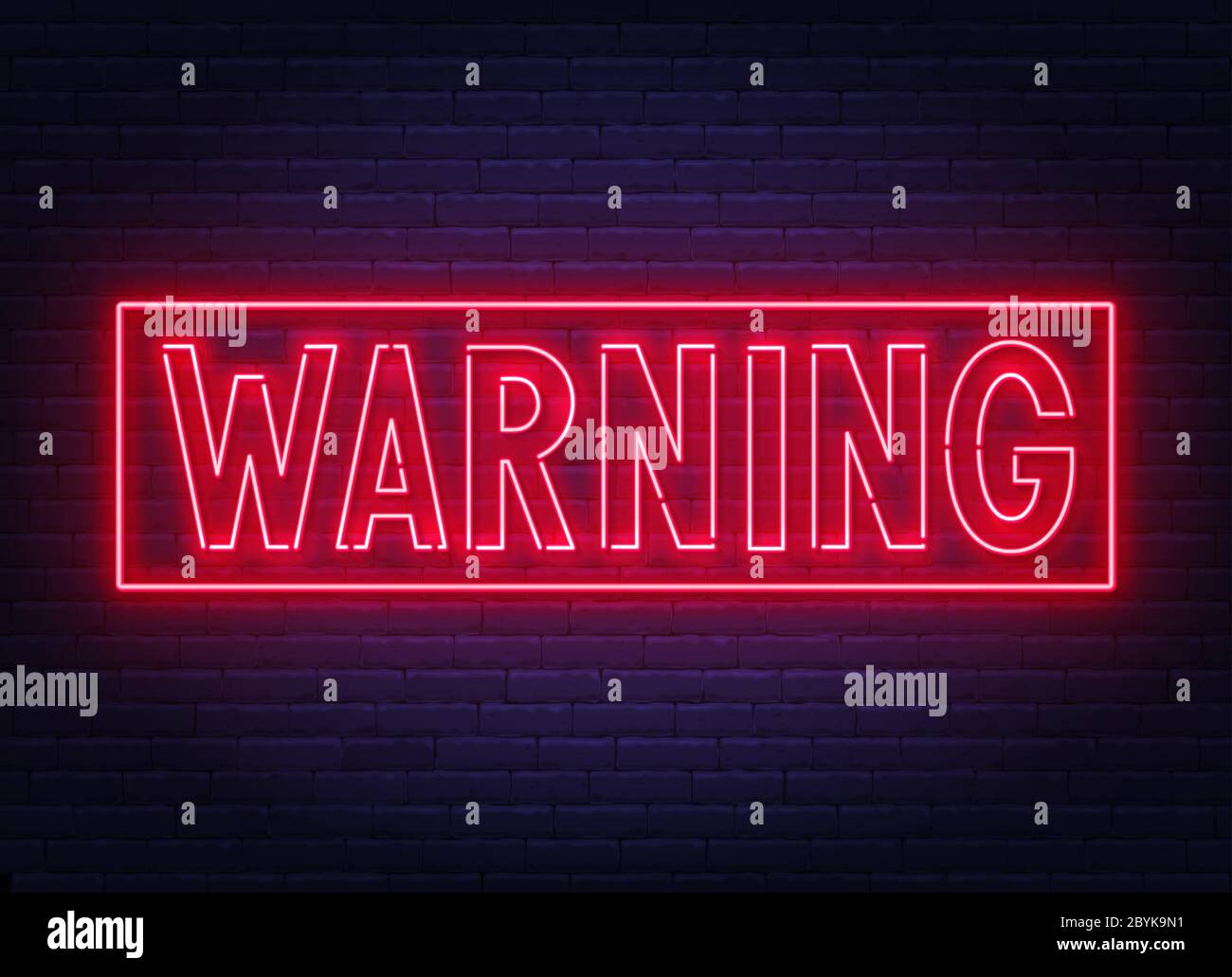 Warning neon sign on dark background Stock Vector Image & Art - Alamy