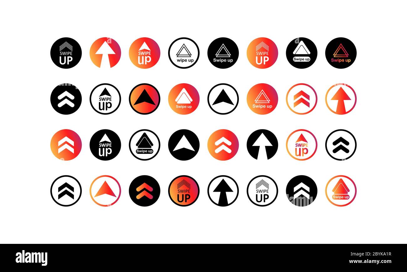 Swipe up icon, arrow up. Button in social media instagram concept ...