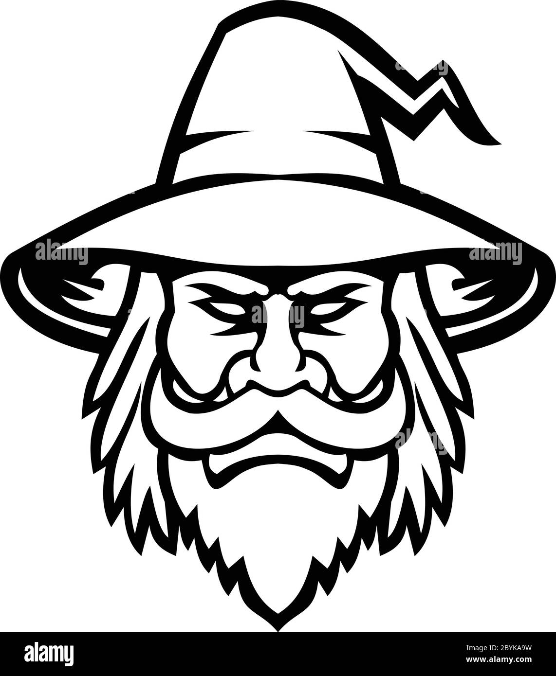 Cartoon character head wearing hat Black and White Stock Photos ...