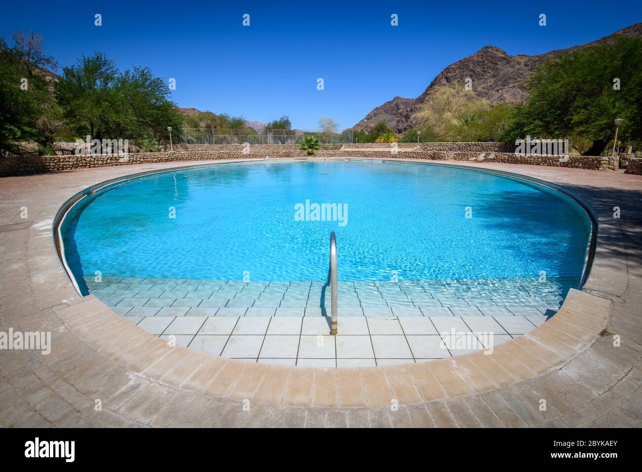 Clear blue water at the hot spring resort in Ai-Ais, Namibia Stock ...