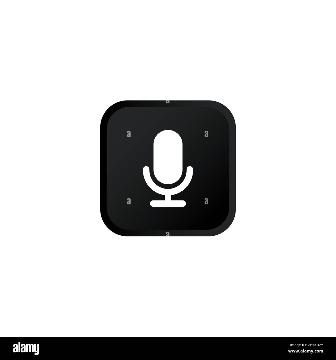 Microphone icon modern button design black symbol isolated on white ...