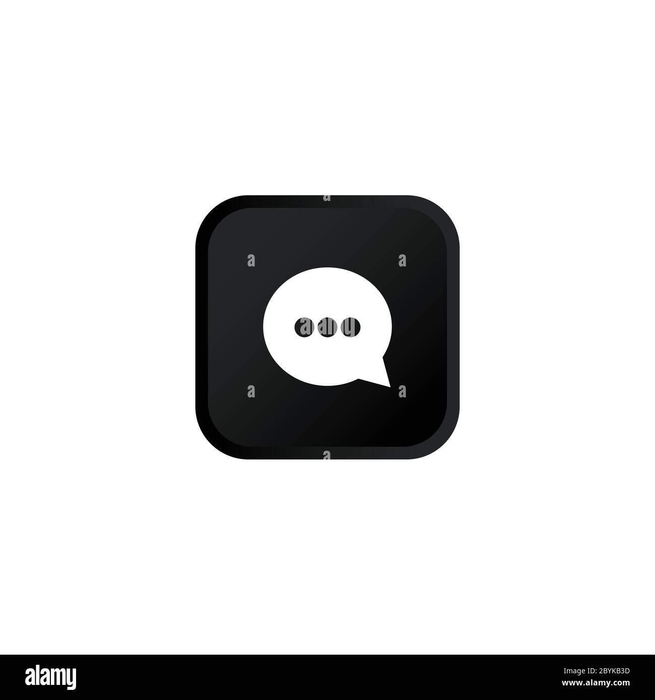Chat message icon modern button design black symbol isolated on white ...