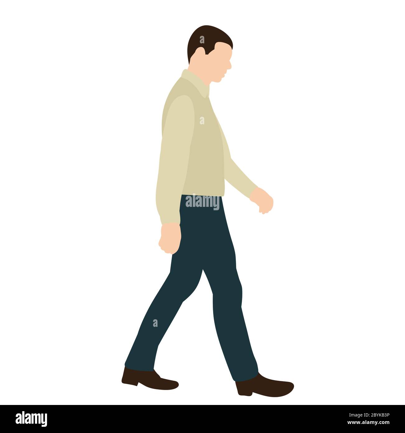 vector, on a white background, in a flat style man, the guy is walking ...