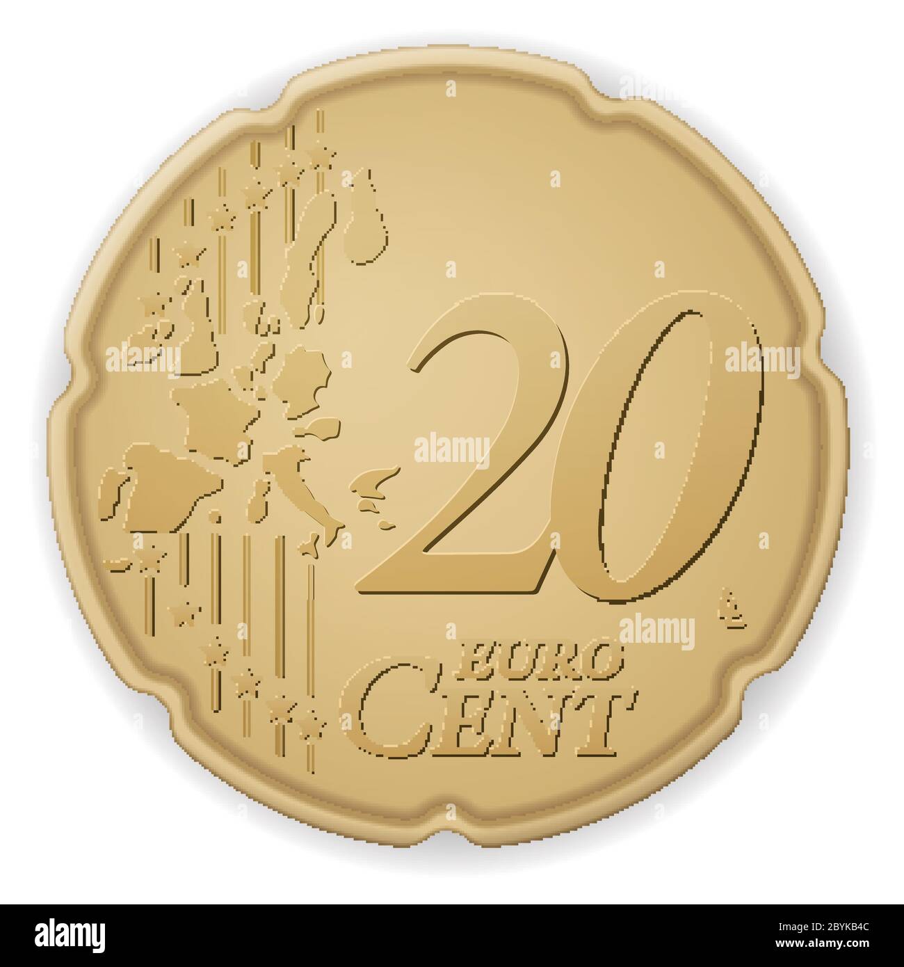 20 euro cent coin Stock Vector Images - Alamy