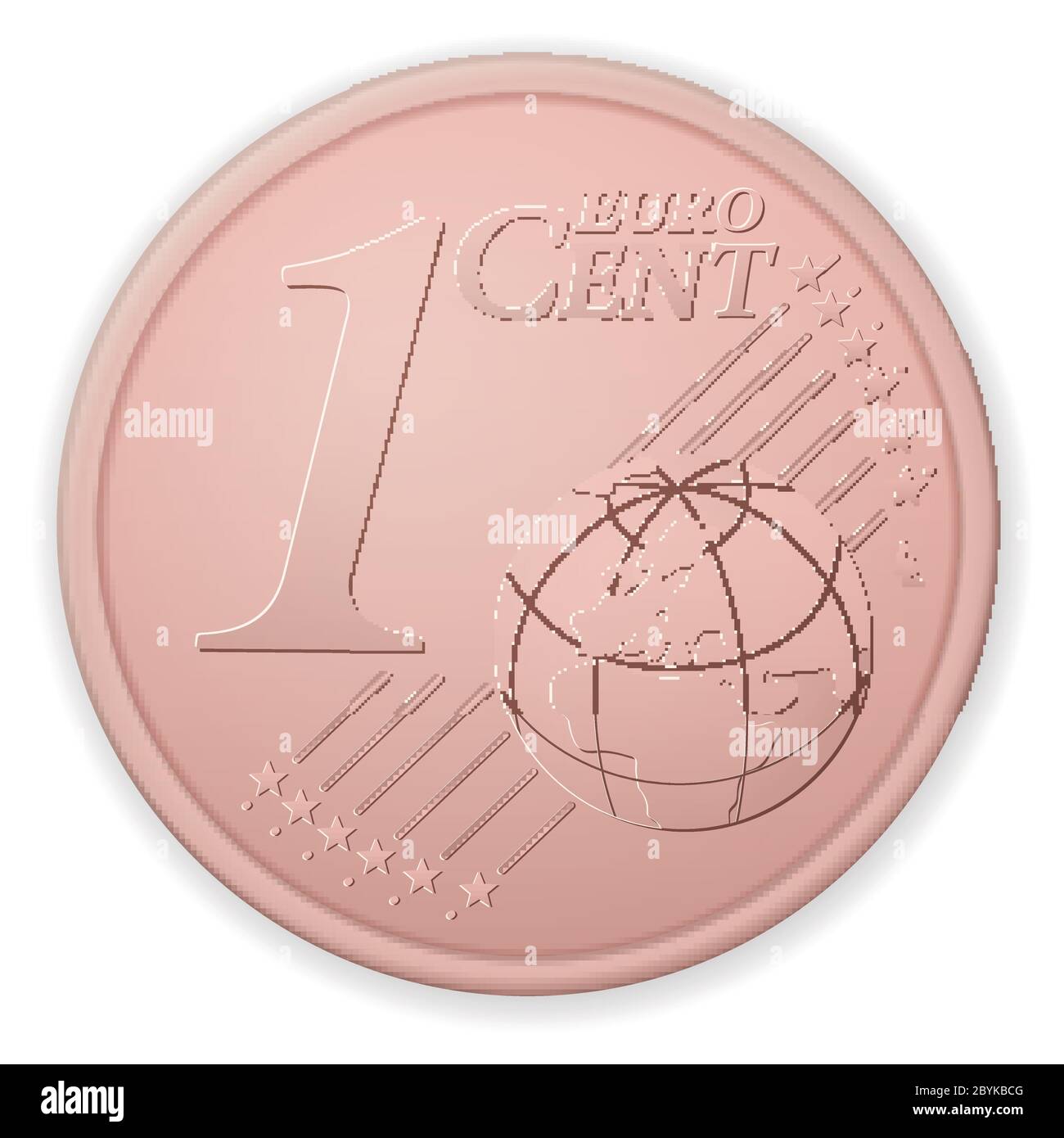 One euro cent on a white background. Vector illustration Stock Vector ...