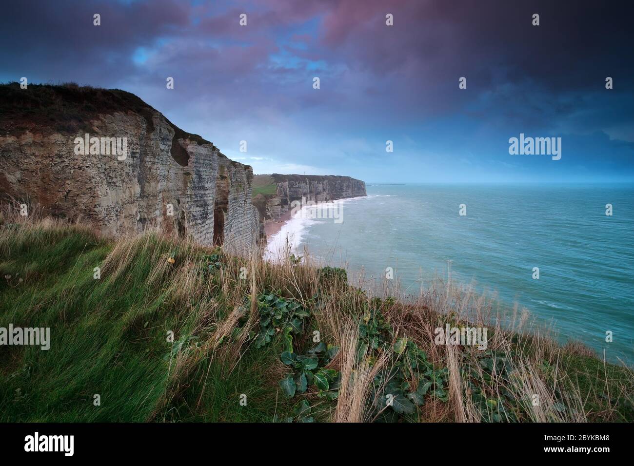 beautiful violet sunrise over Atlantic ocean Stock Photo - Alamy