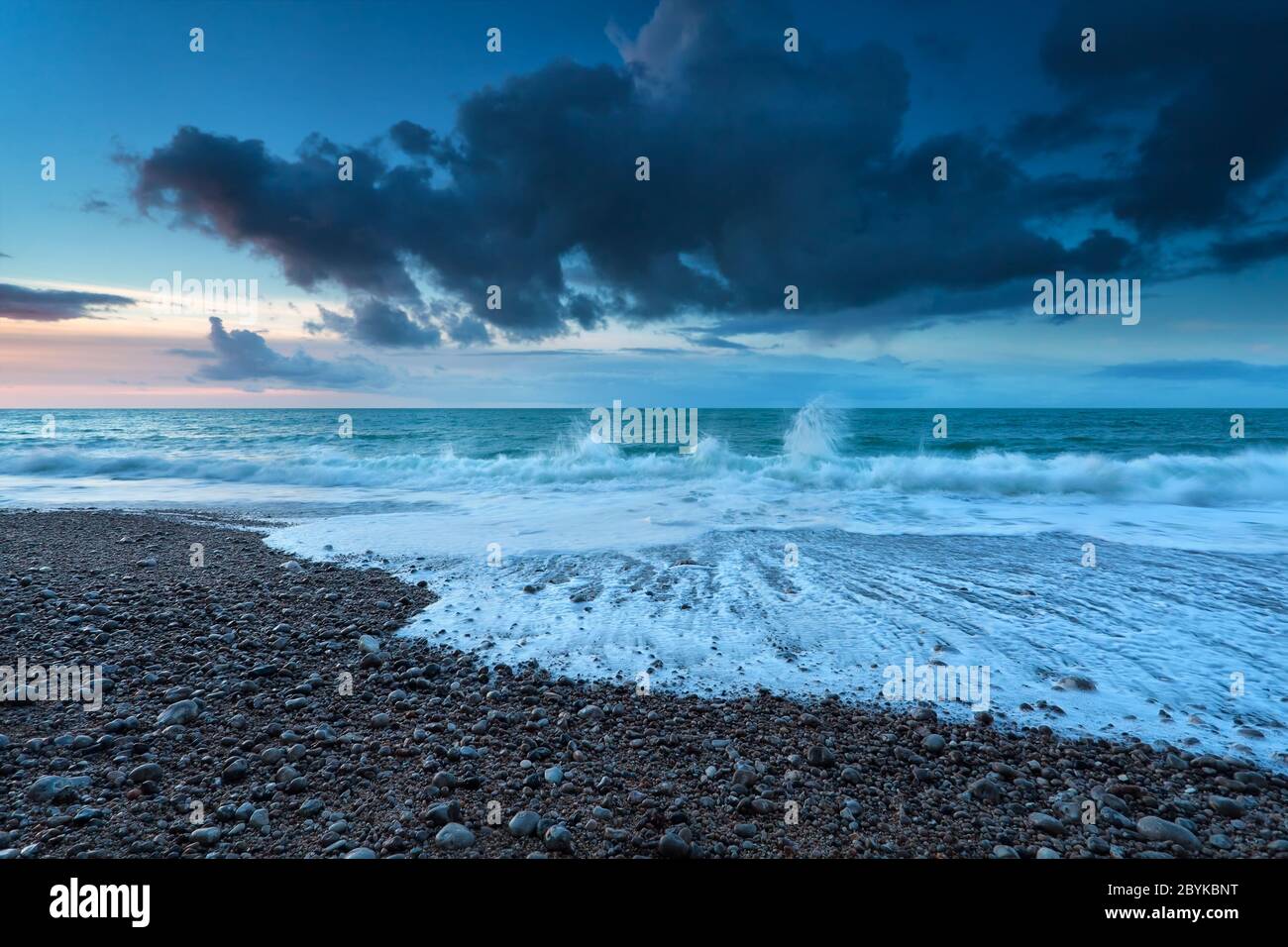 ocean waves on rocky beach Stock Photo - Alamy