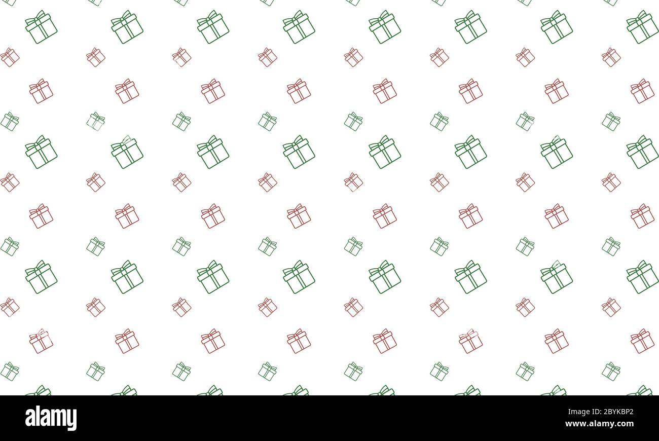 Presents for Christmas icon set background on red and green colors in ...