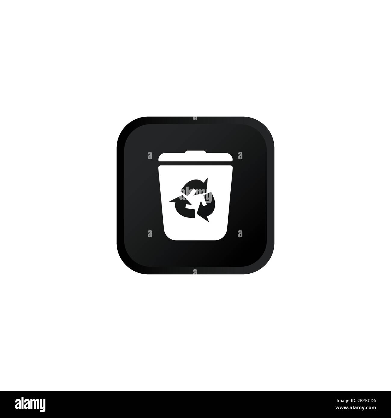 Desktop trash icon modern button design black symbol isolated on white ...