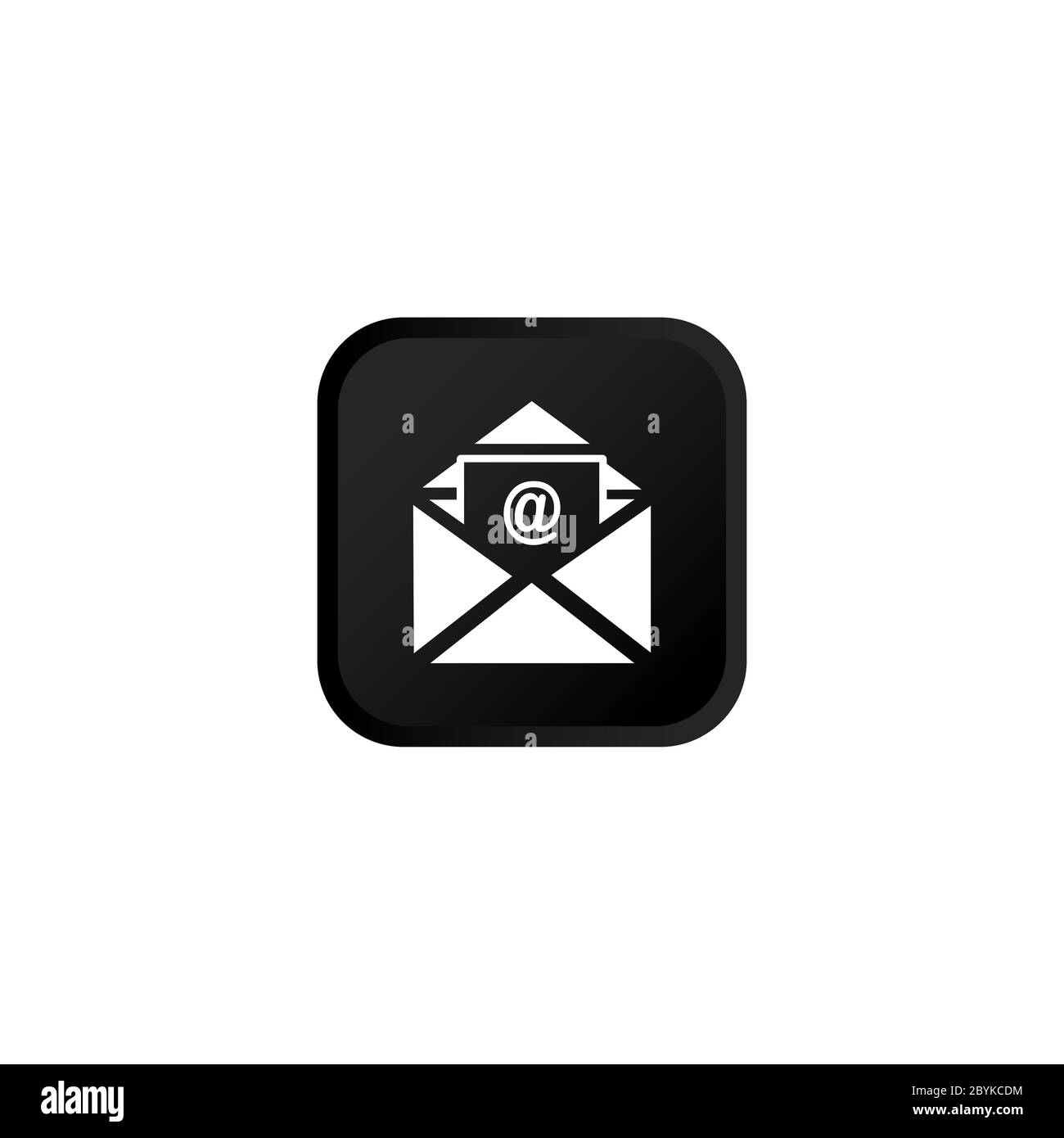 Letter, message icon modern button design black symbol isolated on ...