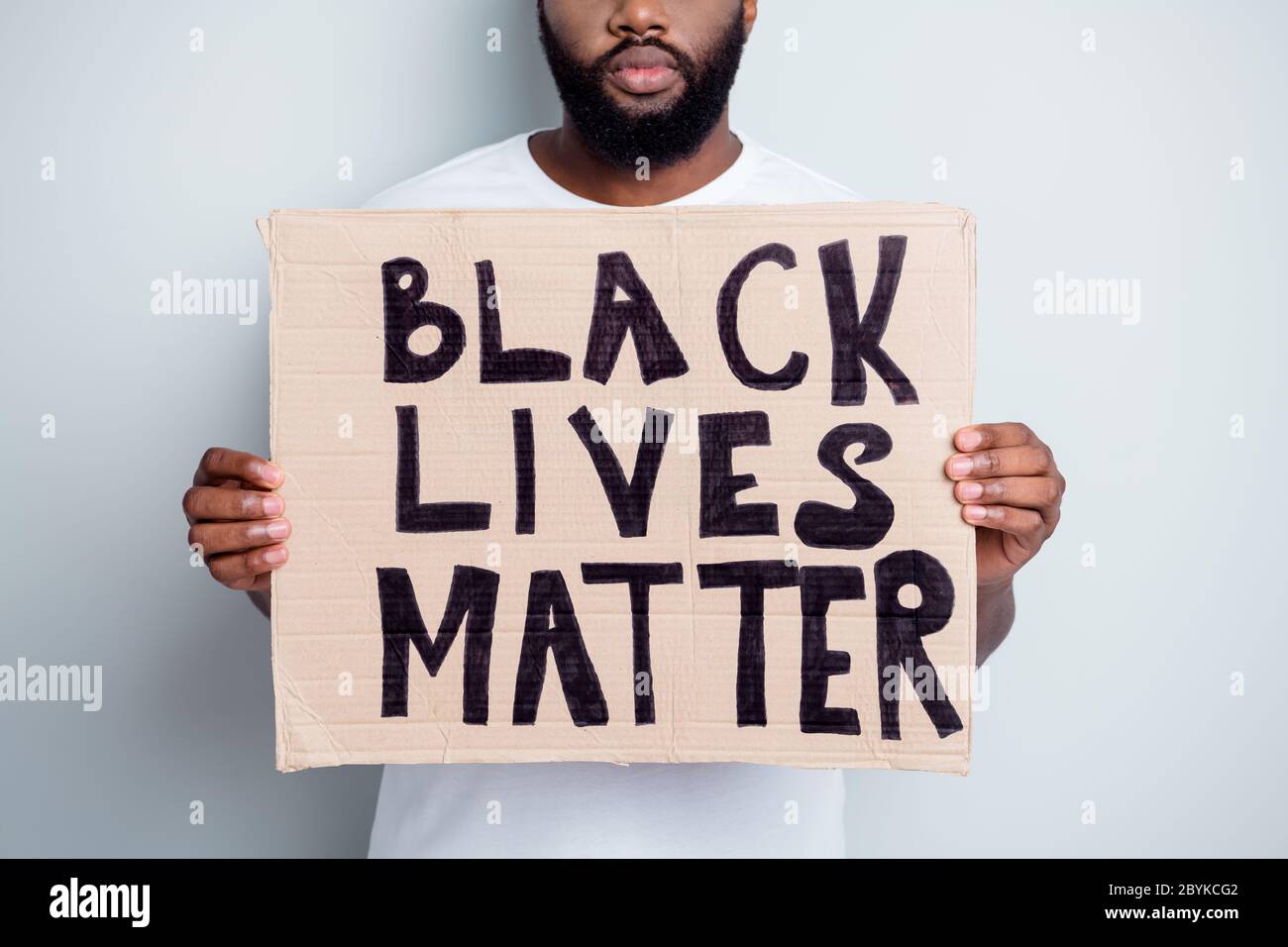 Stop violence concept. Cropped photo of disappointed dark skin african ...