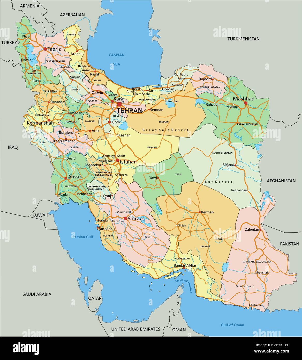 Iran Higt Detailed Map With Subdivisions Administrative Map Of Iran ...