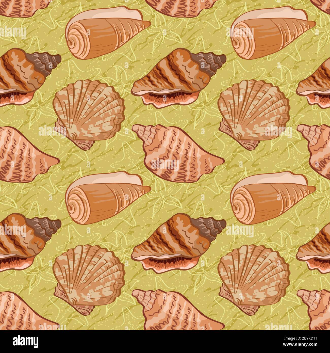 Seamless background, seashells Stock Photo - Alamy