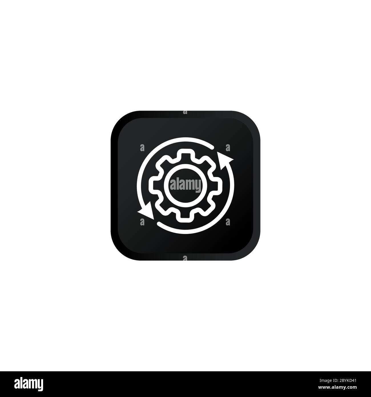 Process icon modern button design black symbol isolated on white ...