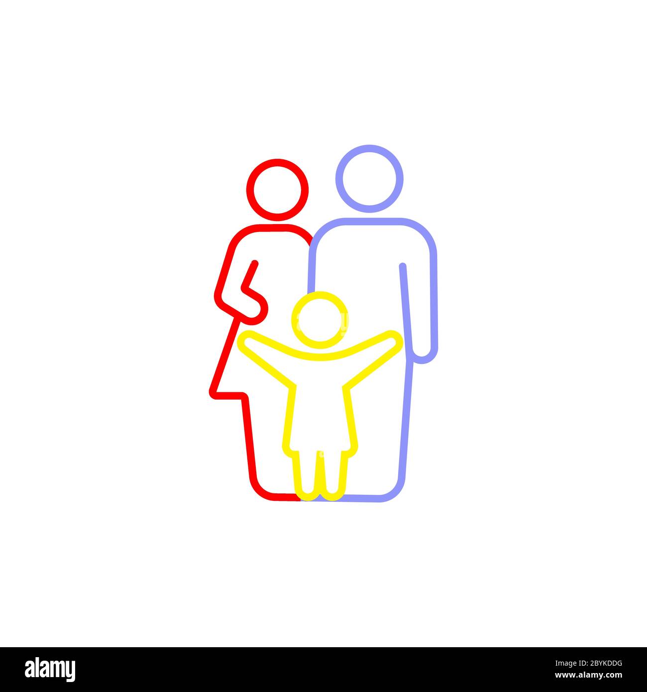 Family icon line in simple design on an isolated background. EPS 10 ...
