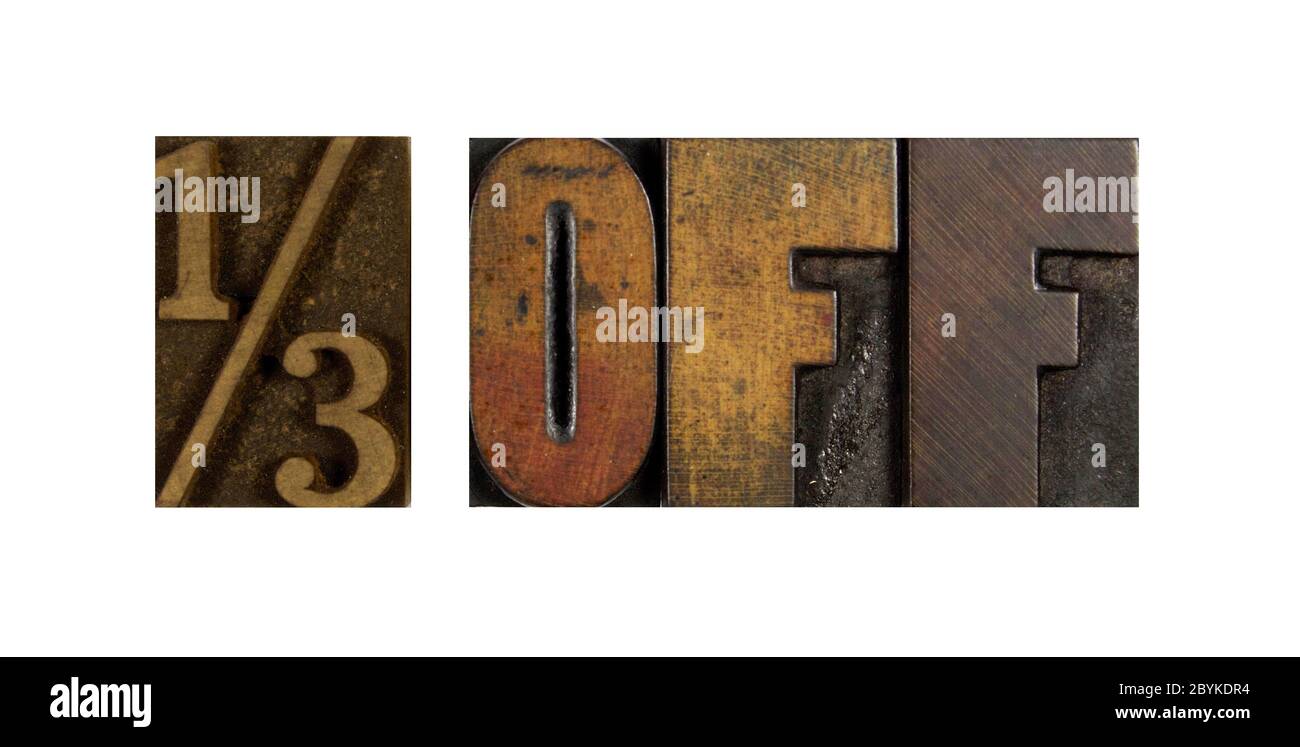 One Third Off Stock Photo - Alamy