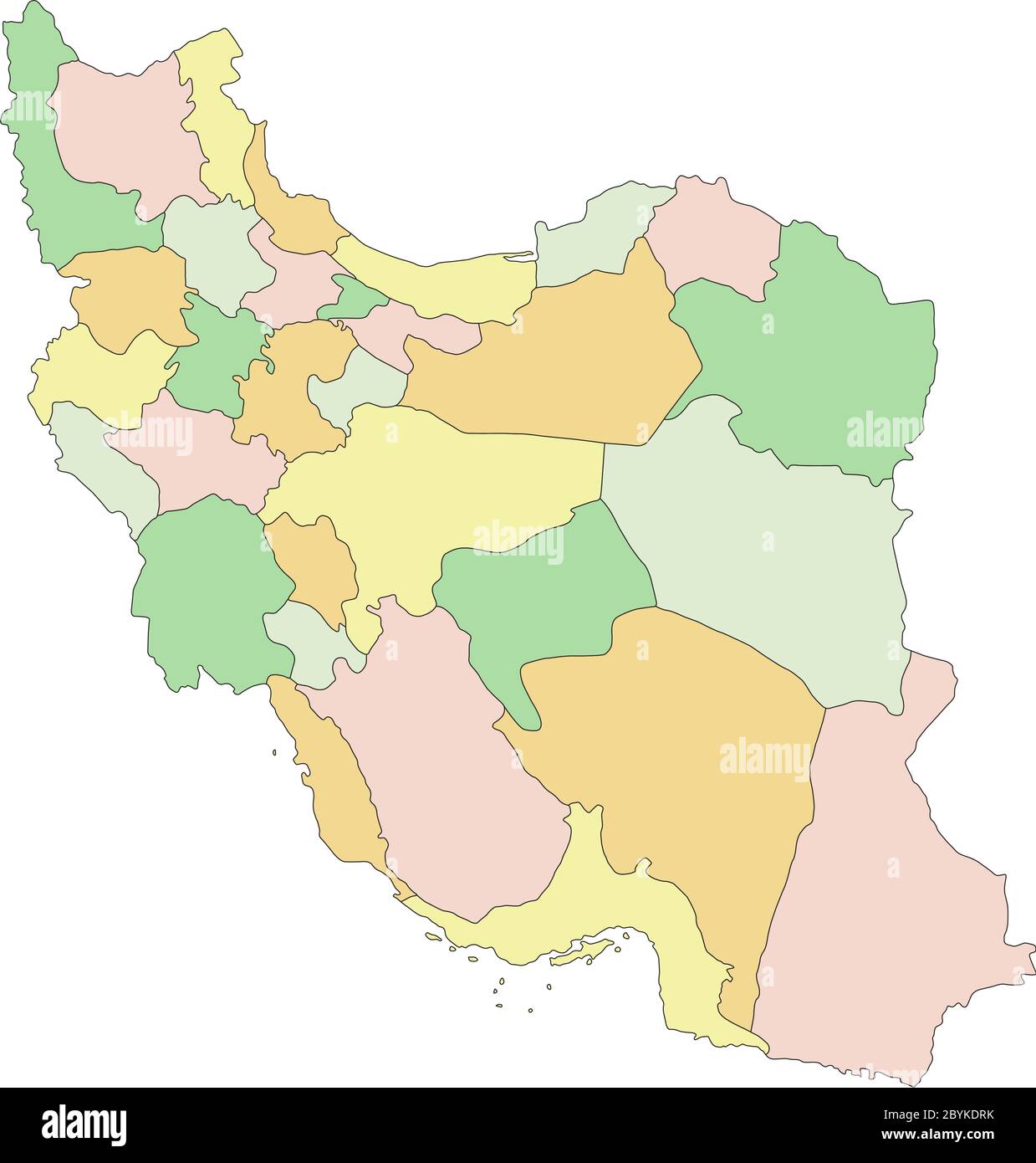 Iran - Highly detailed editable political map Stock Vector Image & Art ...