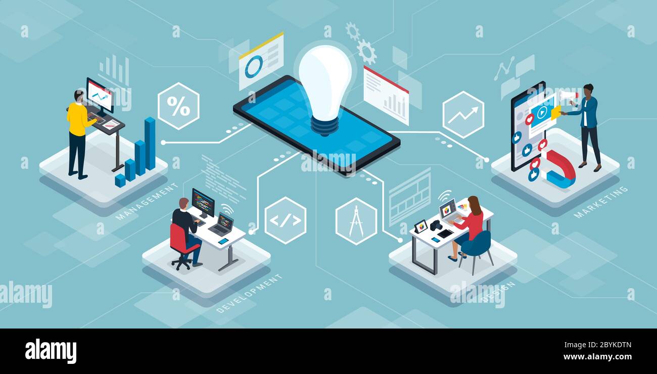 Professional business people connecting together, sharing ideas and ... Professional business people connecting together, sharing ideas and ...