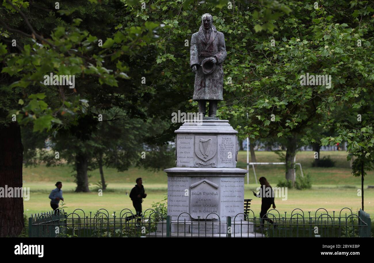 A statue of Sean Russell, an Irish republican who fought in the 1916 ...