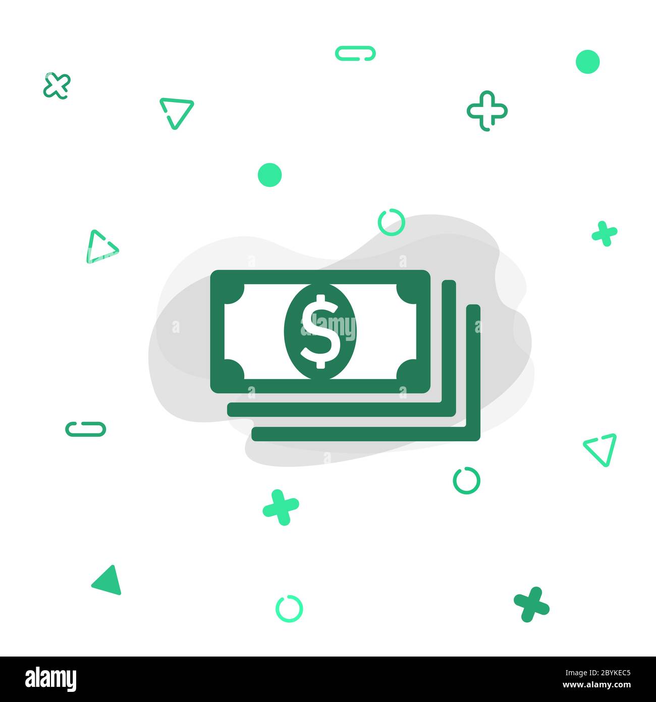 Money, banknote or dollar bill icon logo flat on isolated white ...