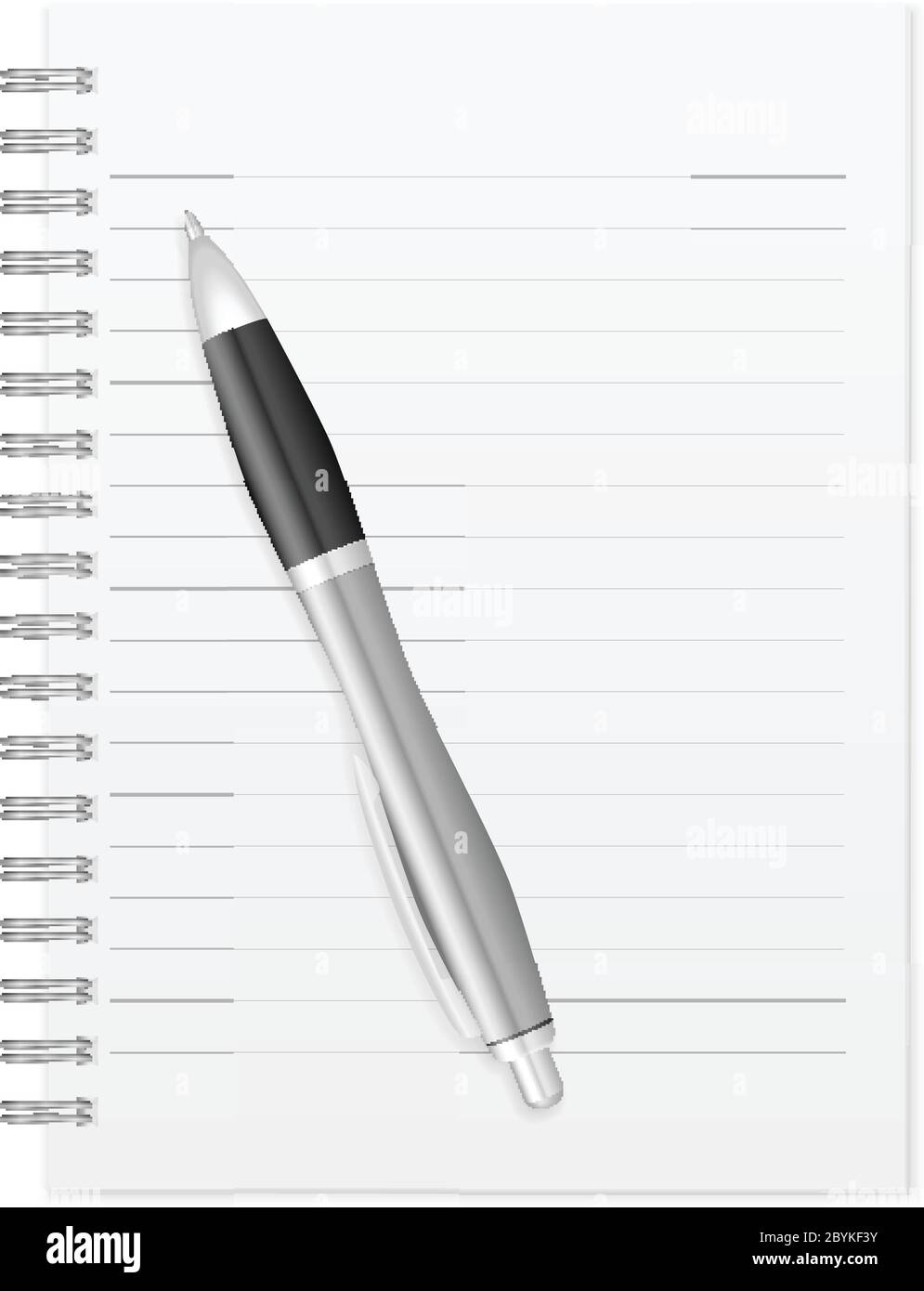 Pen and notebook on a white background. Vector illustration Stock ...