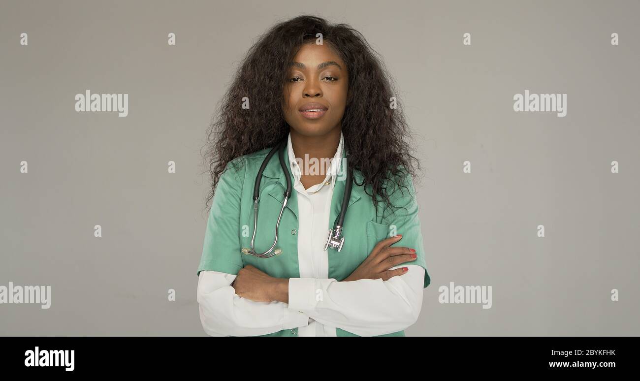 Confident African American doctor looking at camera Stock Photo - Alamy