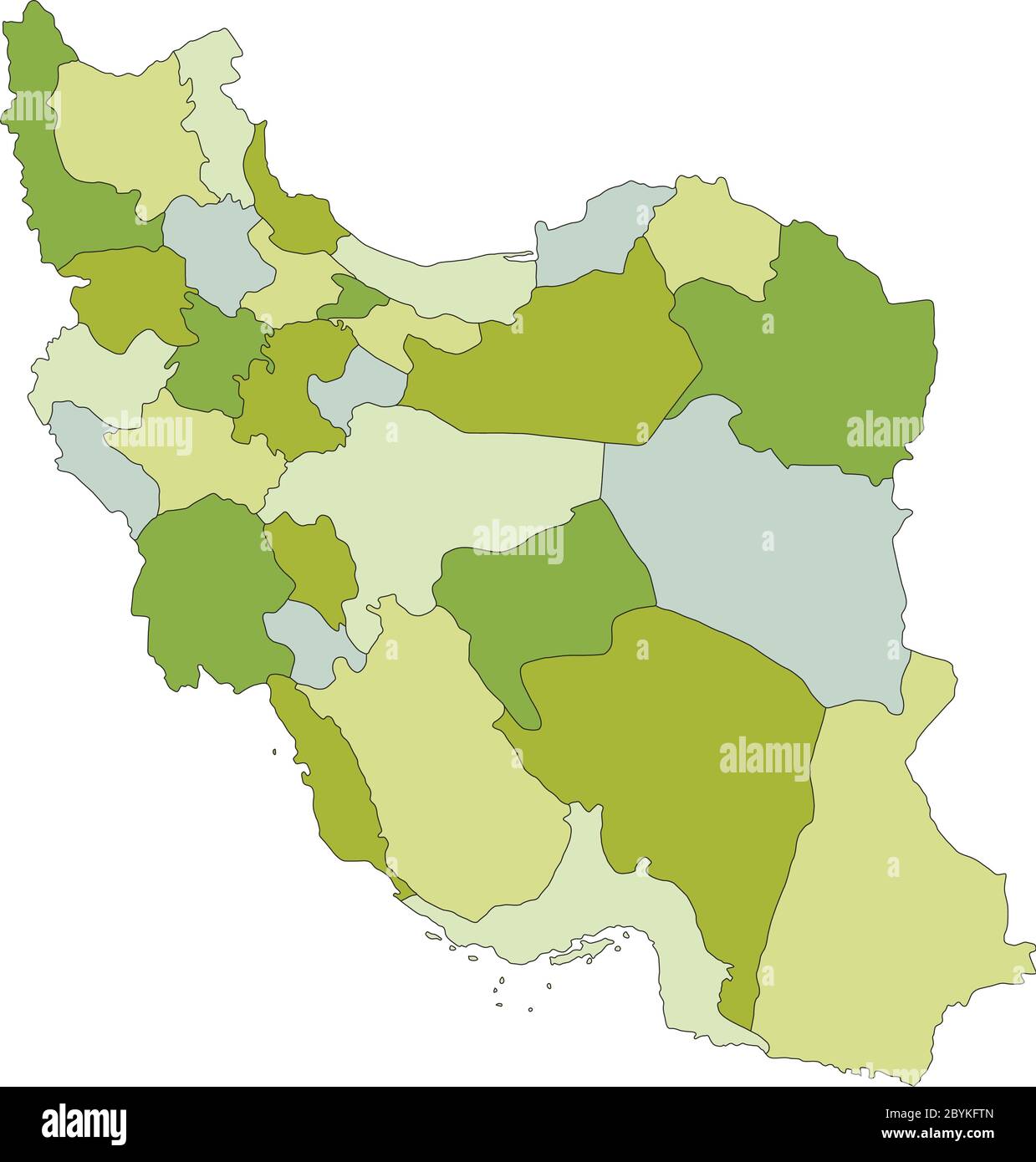 Highly detailed editable political map with separated layers. Iran ...