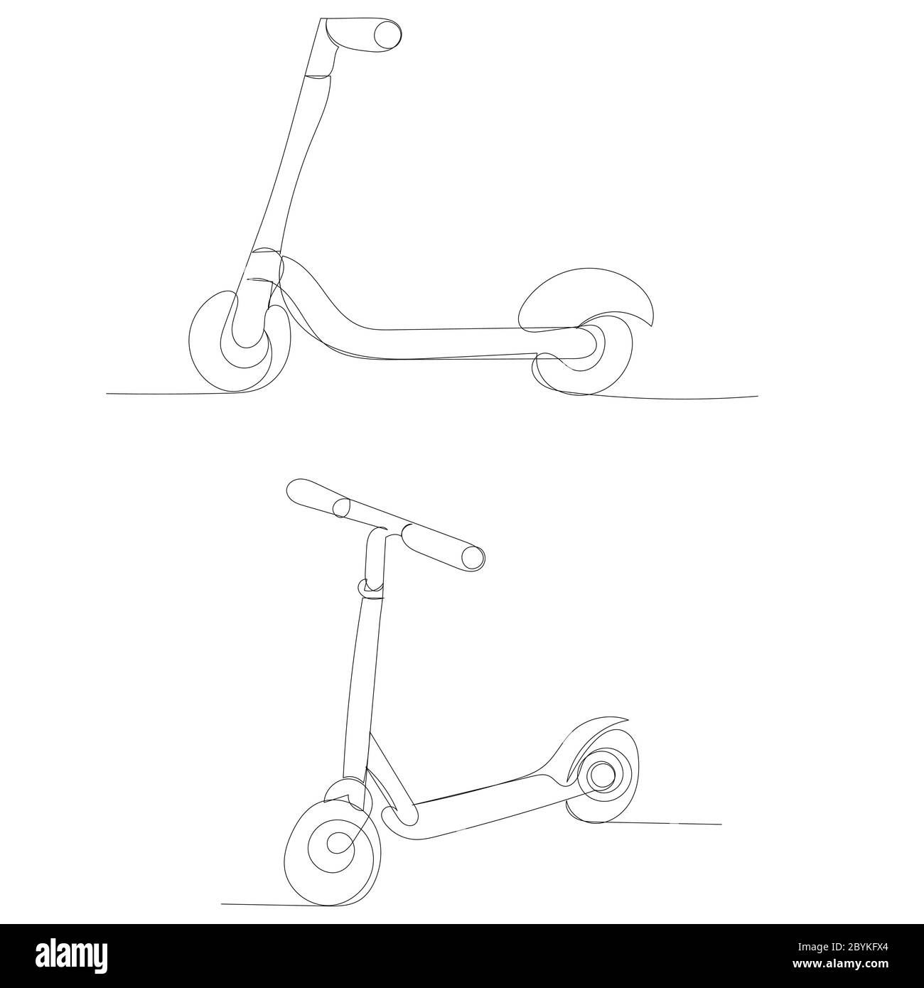 One wheel scooter Black and White Stock Photos & Images - Alamy