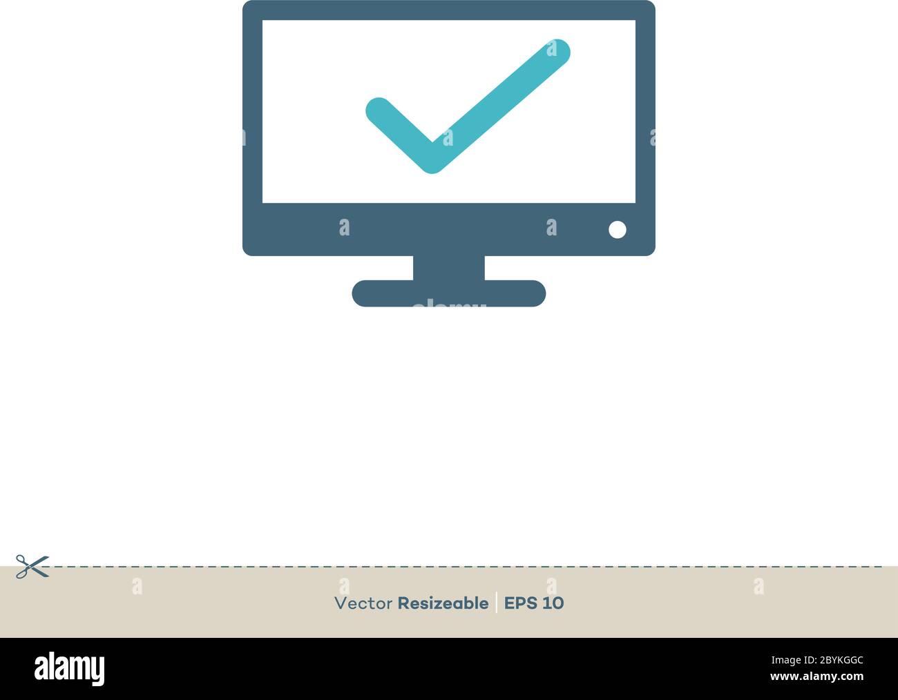 Screen Vector Logo. Monitor Display and Check Mark Icon Template ...