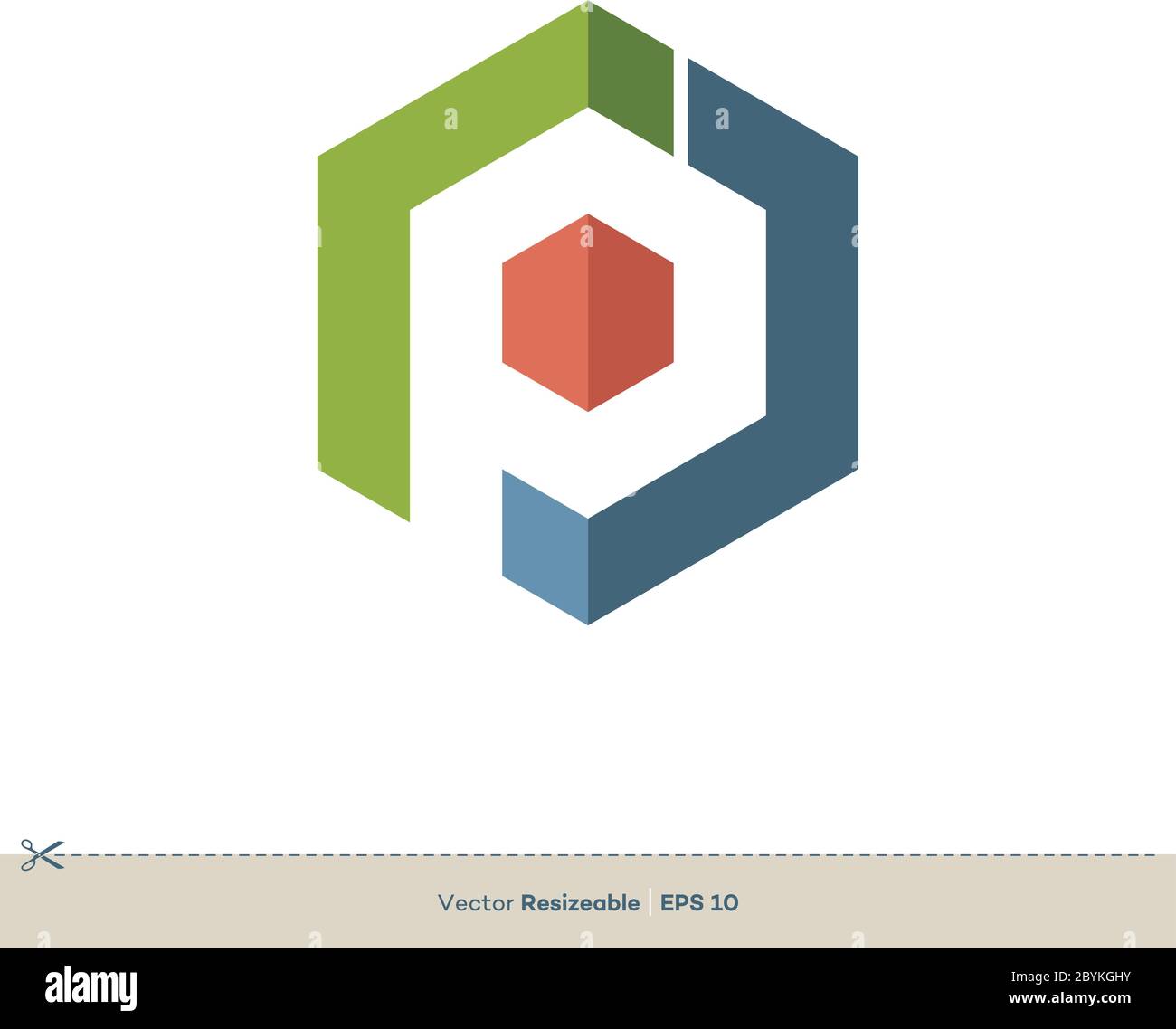 Letter P Hexagon Shape Vector Logo Template Illustration Design. Vector ...