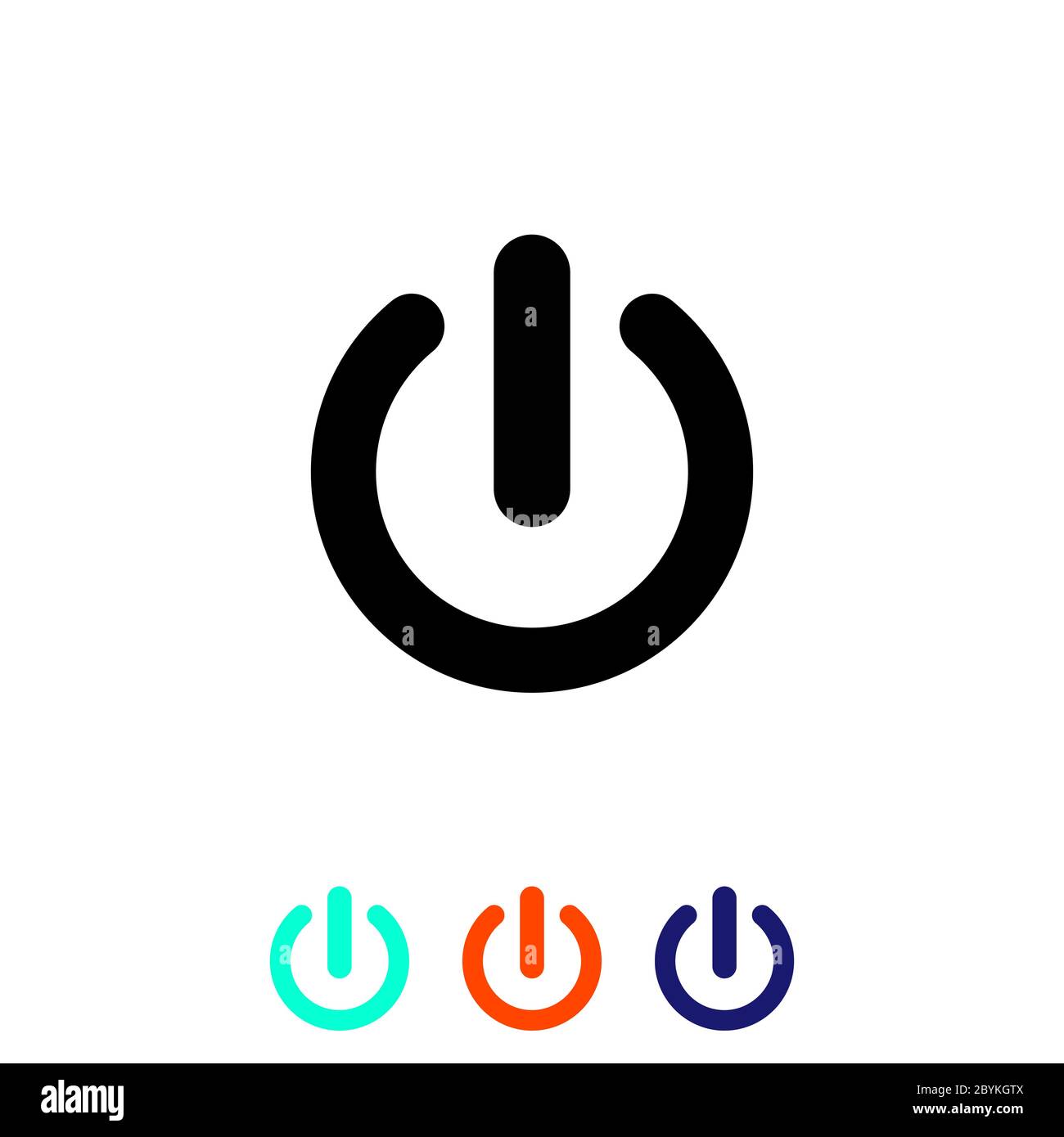Shut down button or power on off vector. Simple, flat design for web or ...